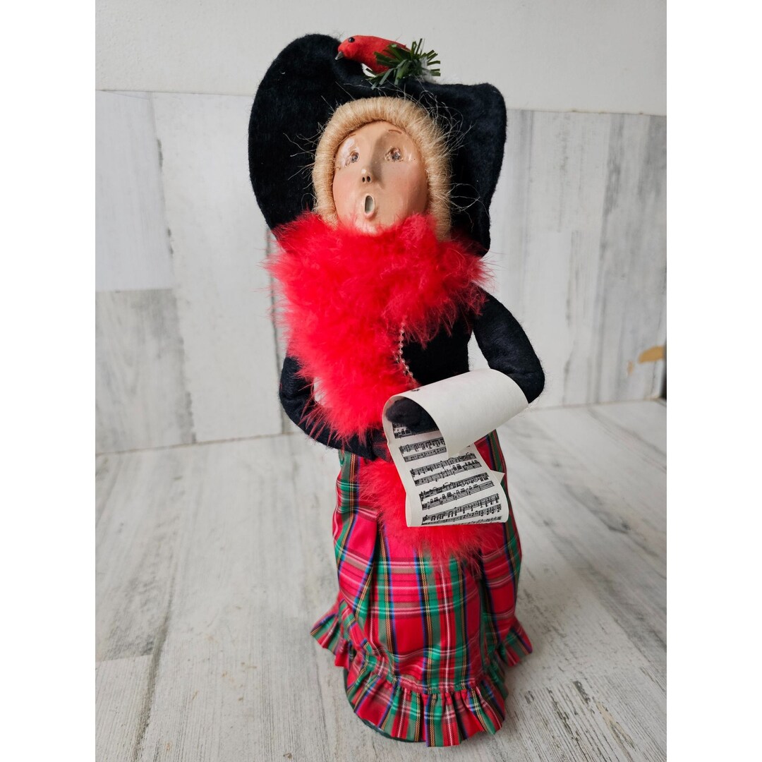 Byers Choice 1996 Caroler Bird Cardinal Feather Boa Victorian Lady - Etsy