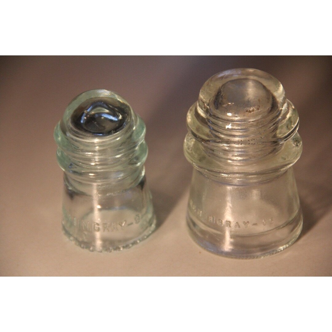 Hemingray Glass Insulator Set of 2 16 9 - Etsy