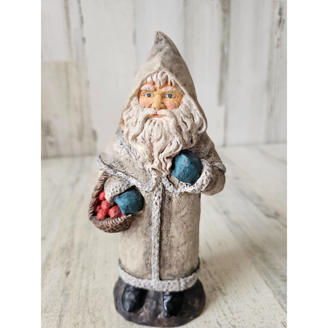 Russ Legend St Nicholas Santa 8" Basket Shabby Chic Vintage Statue ...