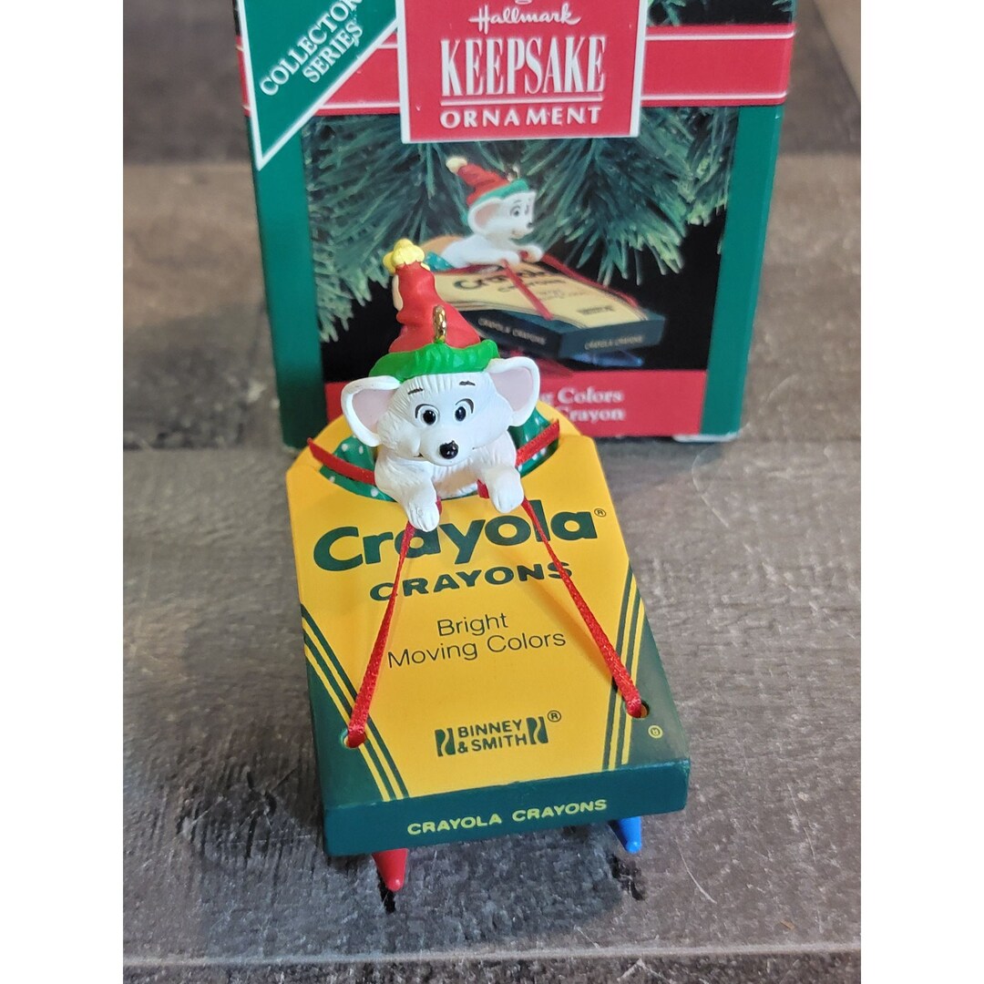 Hallmark Bright Moving Colors Crayola 1990 Ornament Xmas Decor Mouse ...