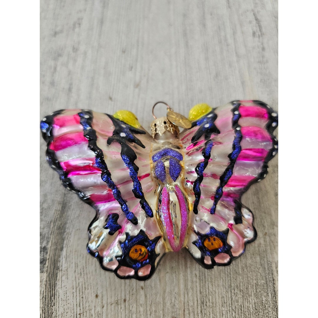 Radko Purple Pink Butterfly Insect Ornament Vintage Xmas Tree - Etsy
