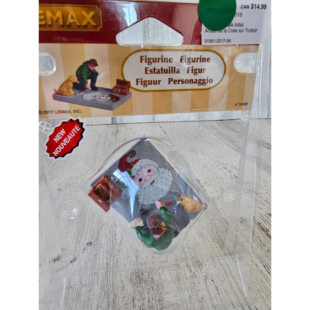 Lemax Sidewalk Artist Santa Dog People Accessory Village New - Etsy