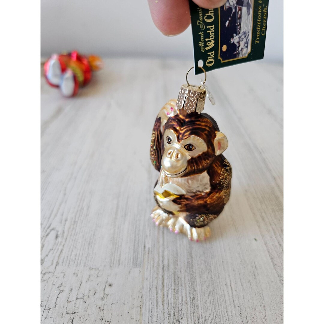 Old World OWC Chimpanzee Ape Monkey Ornament Xmas Tree Banana - Etsy