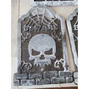 Glitter Spider Skull Creepy Tombstone Halloween Set Web Prop - Etsy