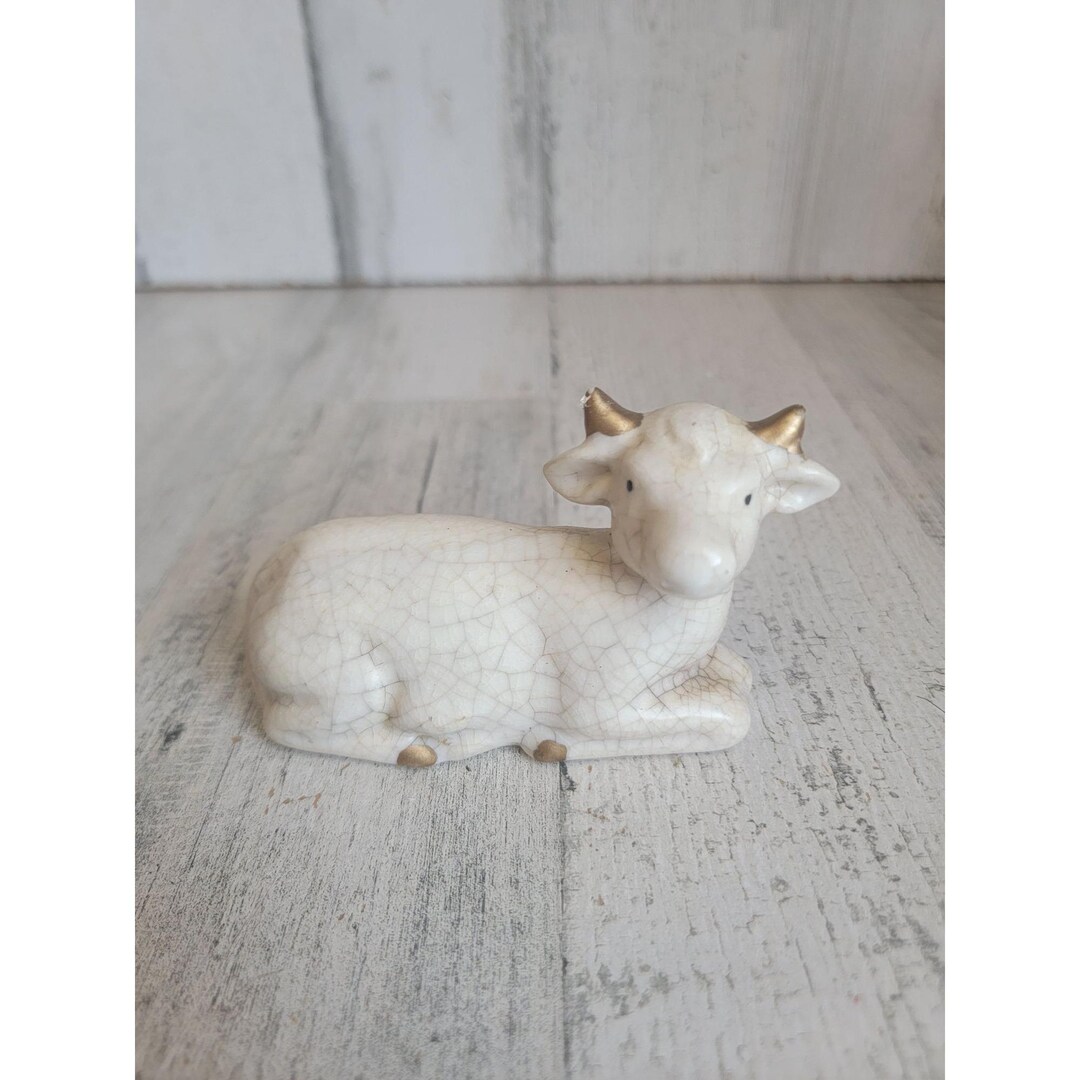 Vintage Nativity Scene Cow Ceramic Farm Home Decor - Etsy