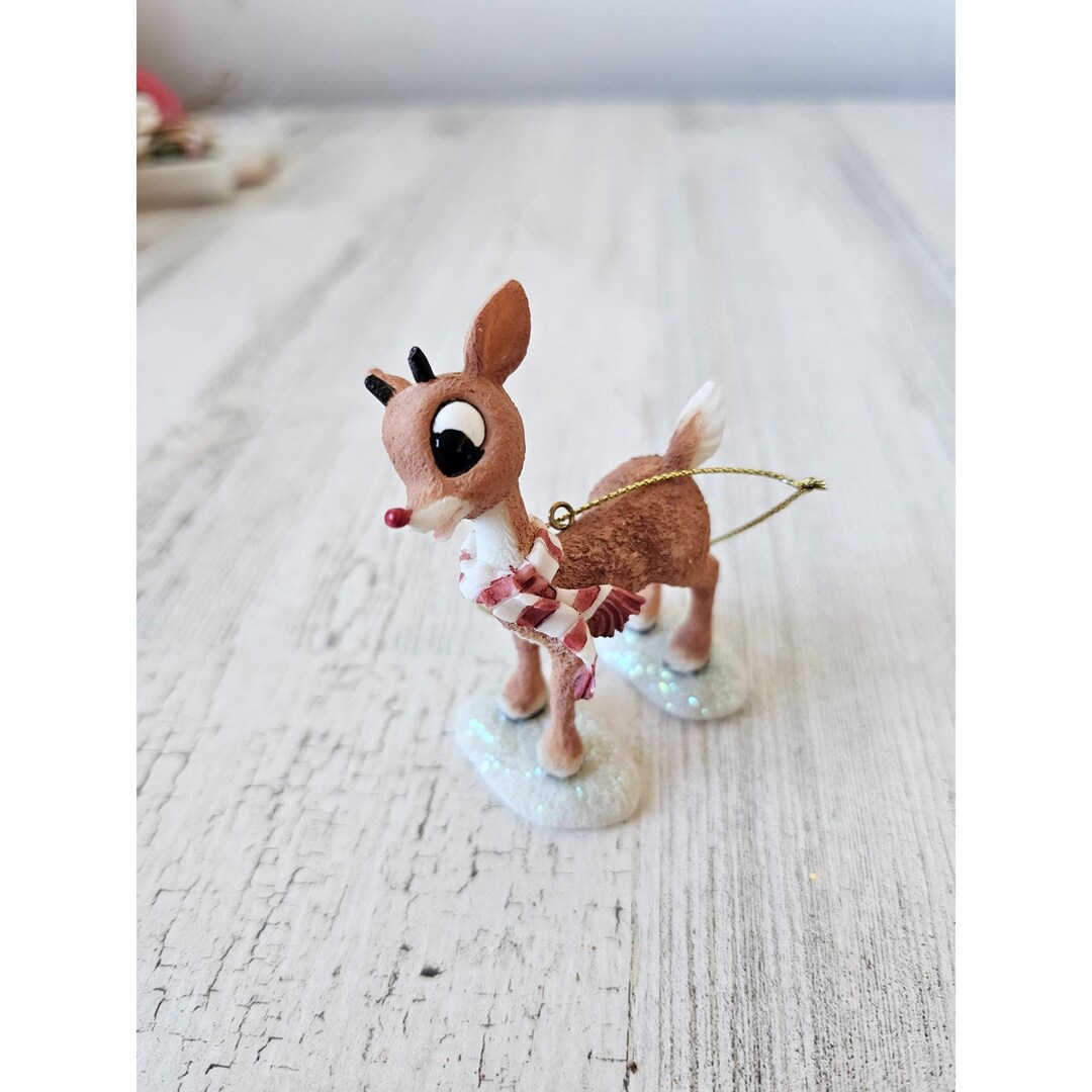 Enesco Rudolph Red-nosed Reindeer Misfits Island Ornament Vintage Resin ...