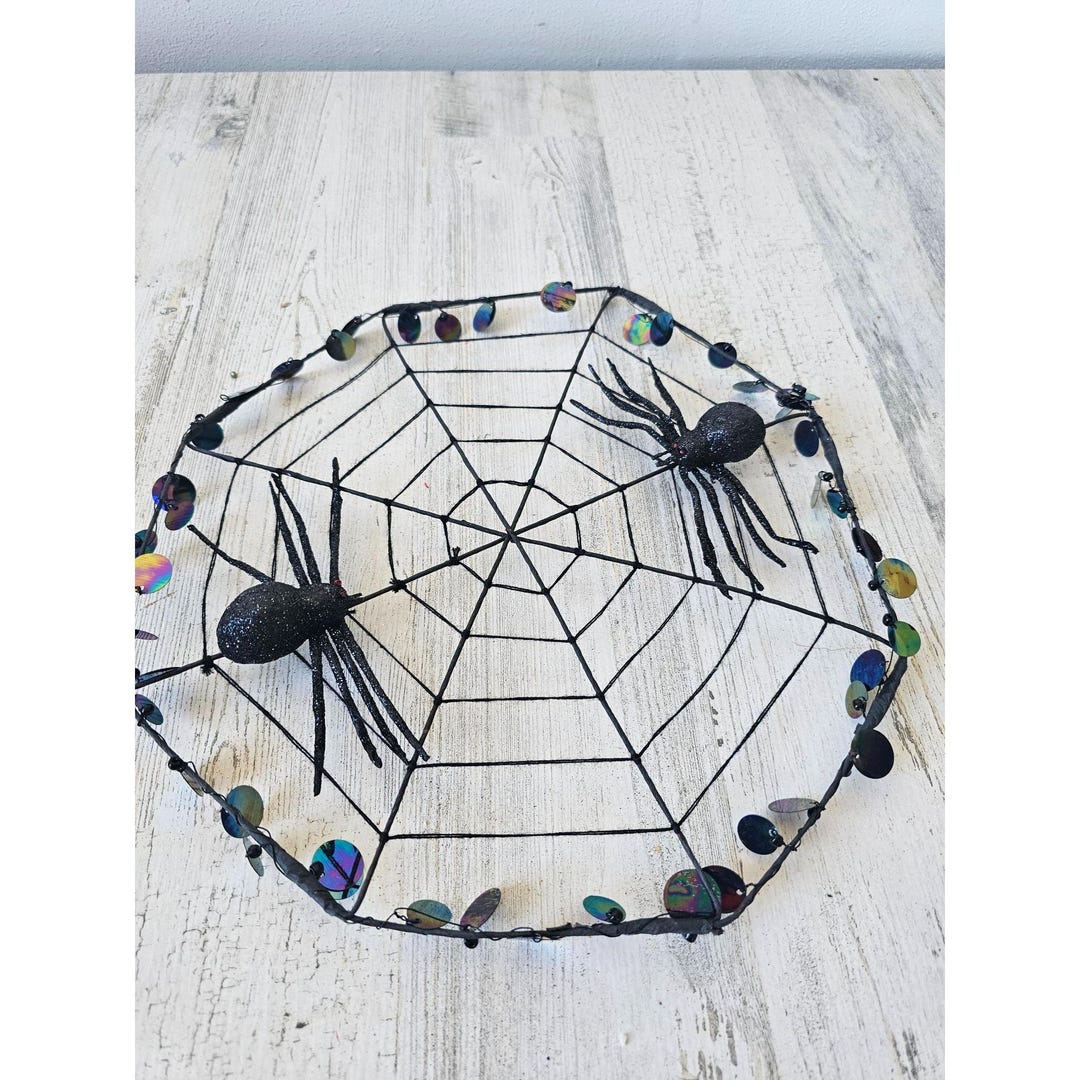 Glitter Sequin Spider Spider Web Halloween Decor Hanging Unique - Etsy