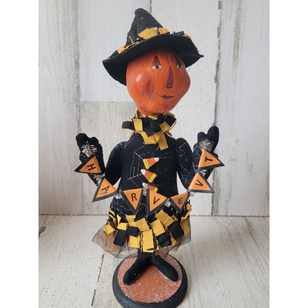 Sharon Andrews Folk Art Pumpkin Harvest Figure ESC Trading 2002 ...