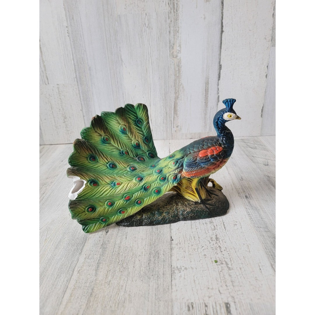 Peacock Bird Ceramic AS IS Zoo Rainbow Home Decor Figure - Etsy