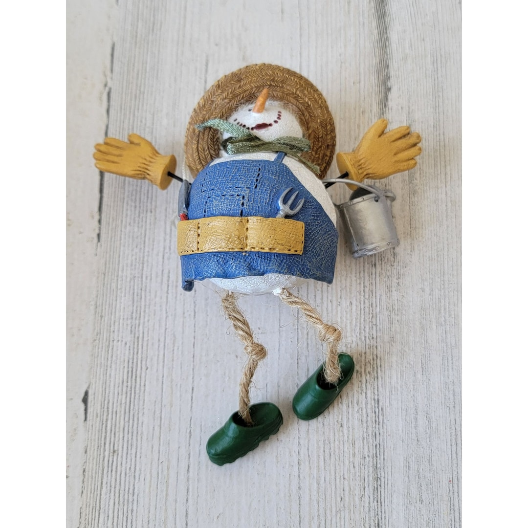Snowman Garden Water Can Feet Dangle Ornament Xmas Decor Gardener - Etsy