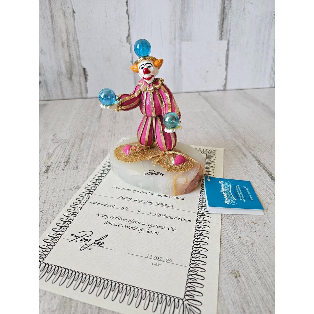 Ron Lee Clown Juggling Marbles Juggler Vintage Statue Gold 1999 Limited ...