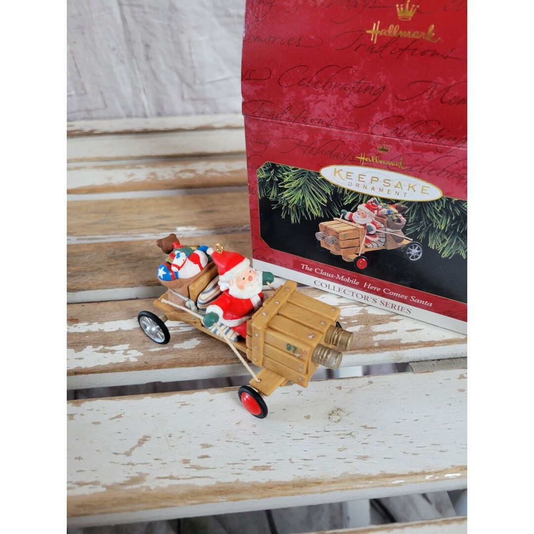 Hallmark Claus Mobile Here Comes Santa Box Car 1997-19 Tournament Xmas ...