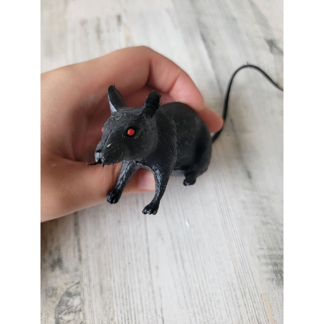 Black Rat Scary Halloween Red Eye Halloween Prop Decor - Etsy