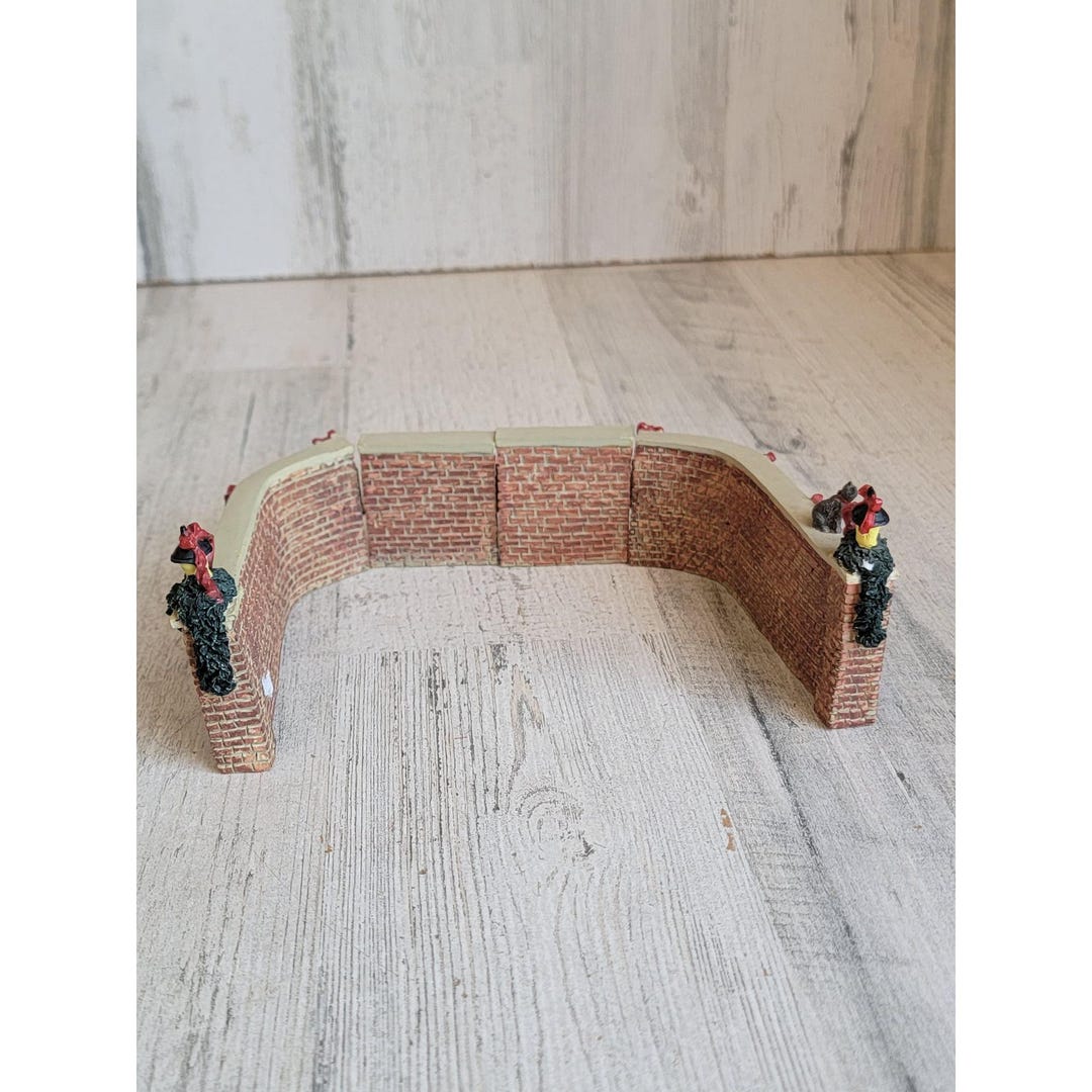 Curved Brick Wall Cat Lamp Post Village Accessory Xmas Set - Etsy