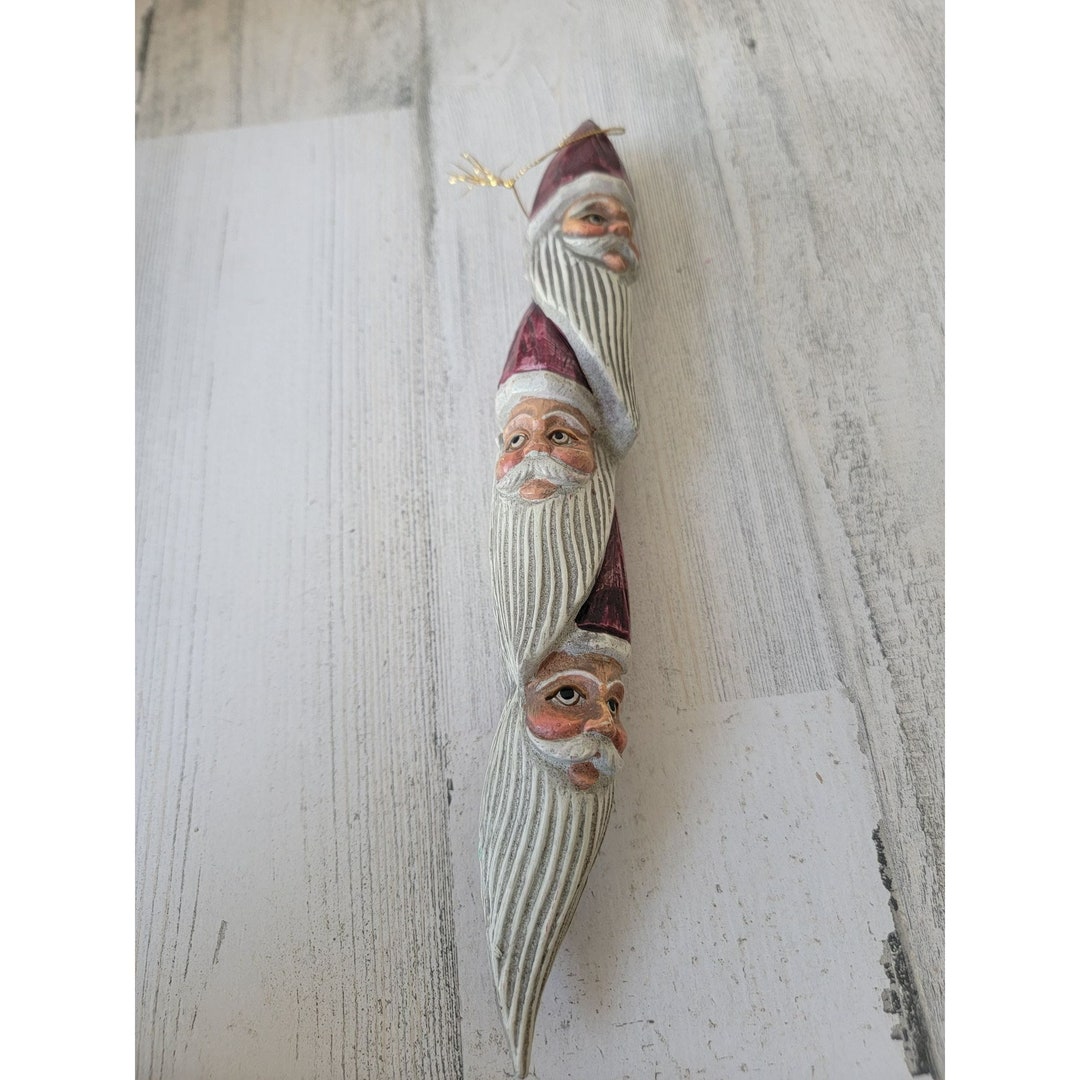 Rustic Santa Claus Face Totem Pole Ornament Xmas Decor - Etsy