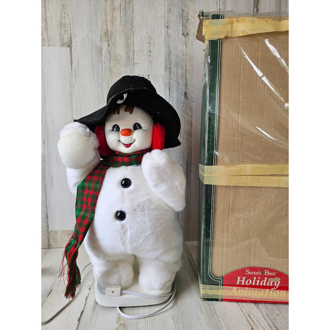Santas Best Snowman Motionette Glitter 24 RARE Vintage Snowball Unique ...