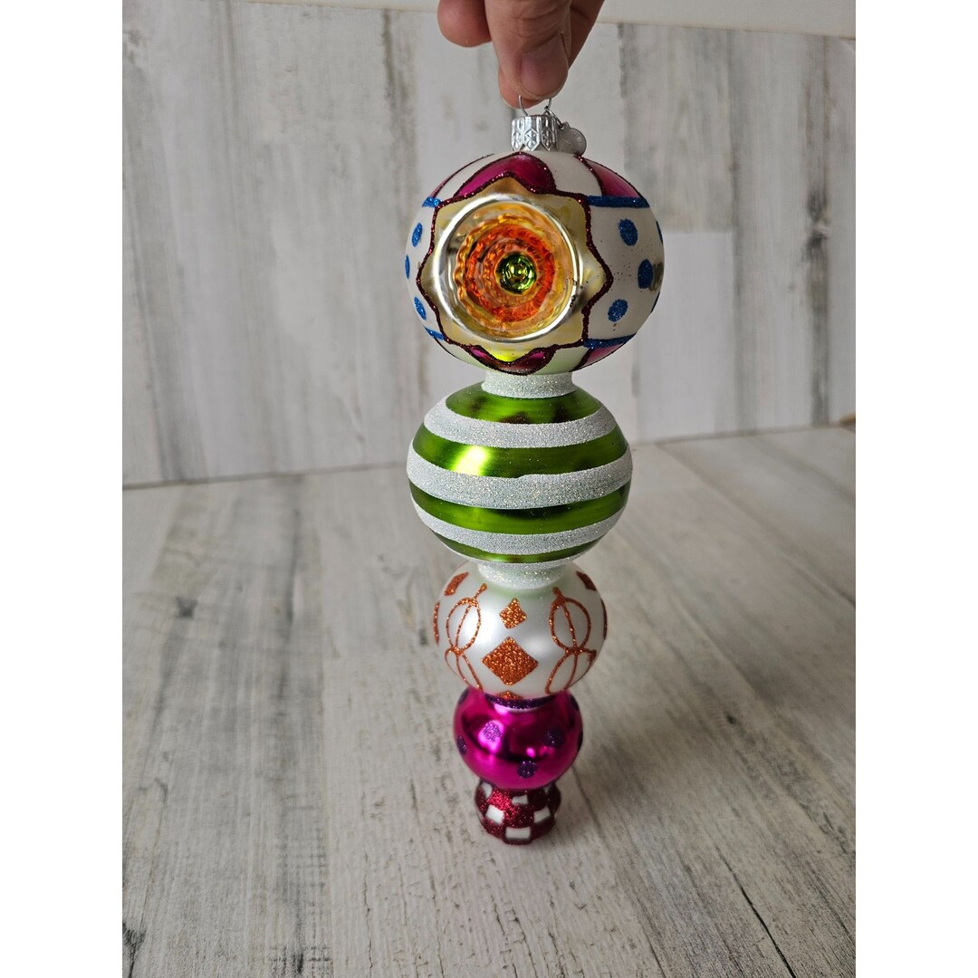 Dept 56 Finial Ball Indent Reflector Glitter Ornament Xmas Tree ...