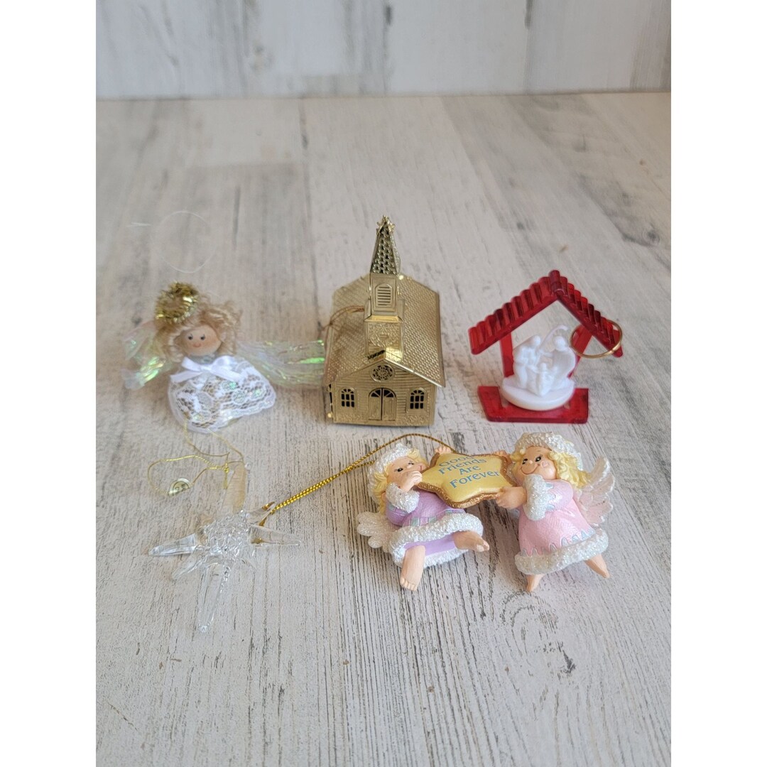Religious Church Angel North Star Nativity Scene Ornament Xmas Set - Etsy