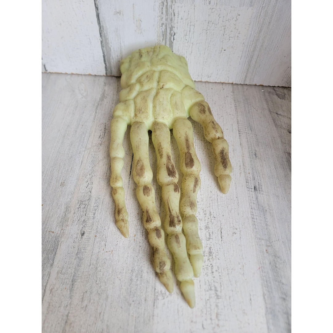 Large Rubber Vintage Long Skeleton Hand Halloween Prop Scary - Etsy