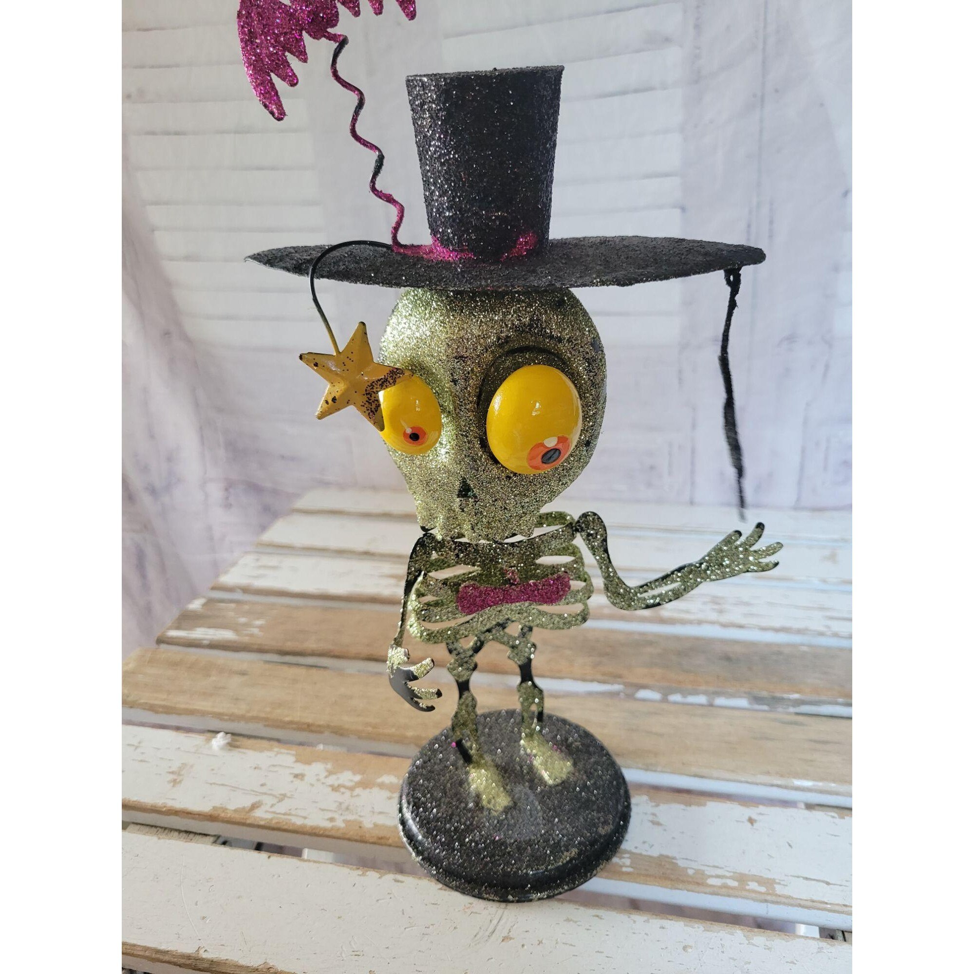 Bobblehead Skeleton Halloween Figurine Home Decor Spider Bat - Etsy