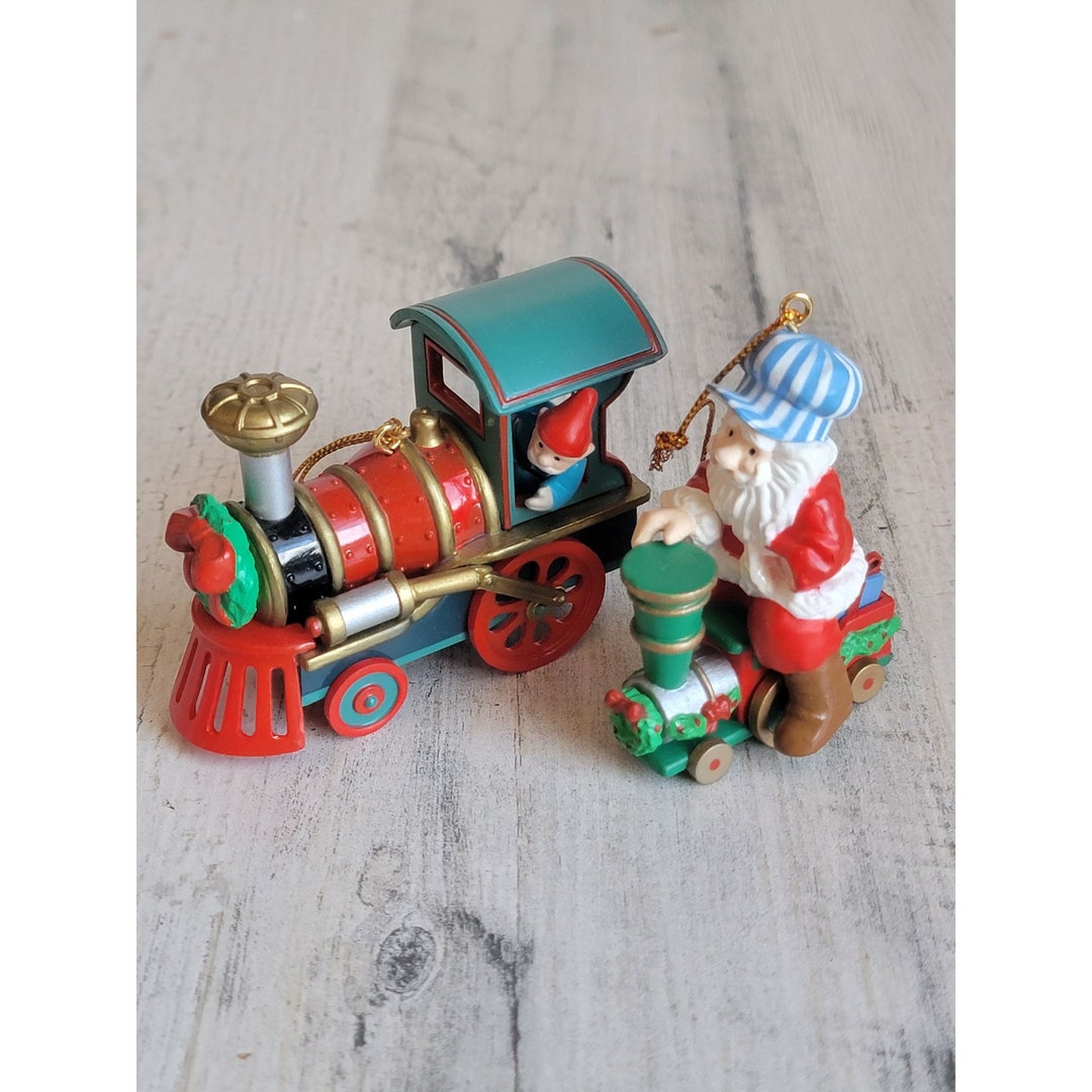 Vintage 1991 Santa Claus Train Elf AS IS Ornament Set Xmas - Etsy