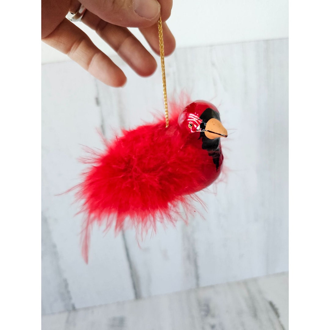 Vintage Feather Cardinal Bird Ornament Tree Xmas - Etsy