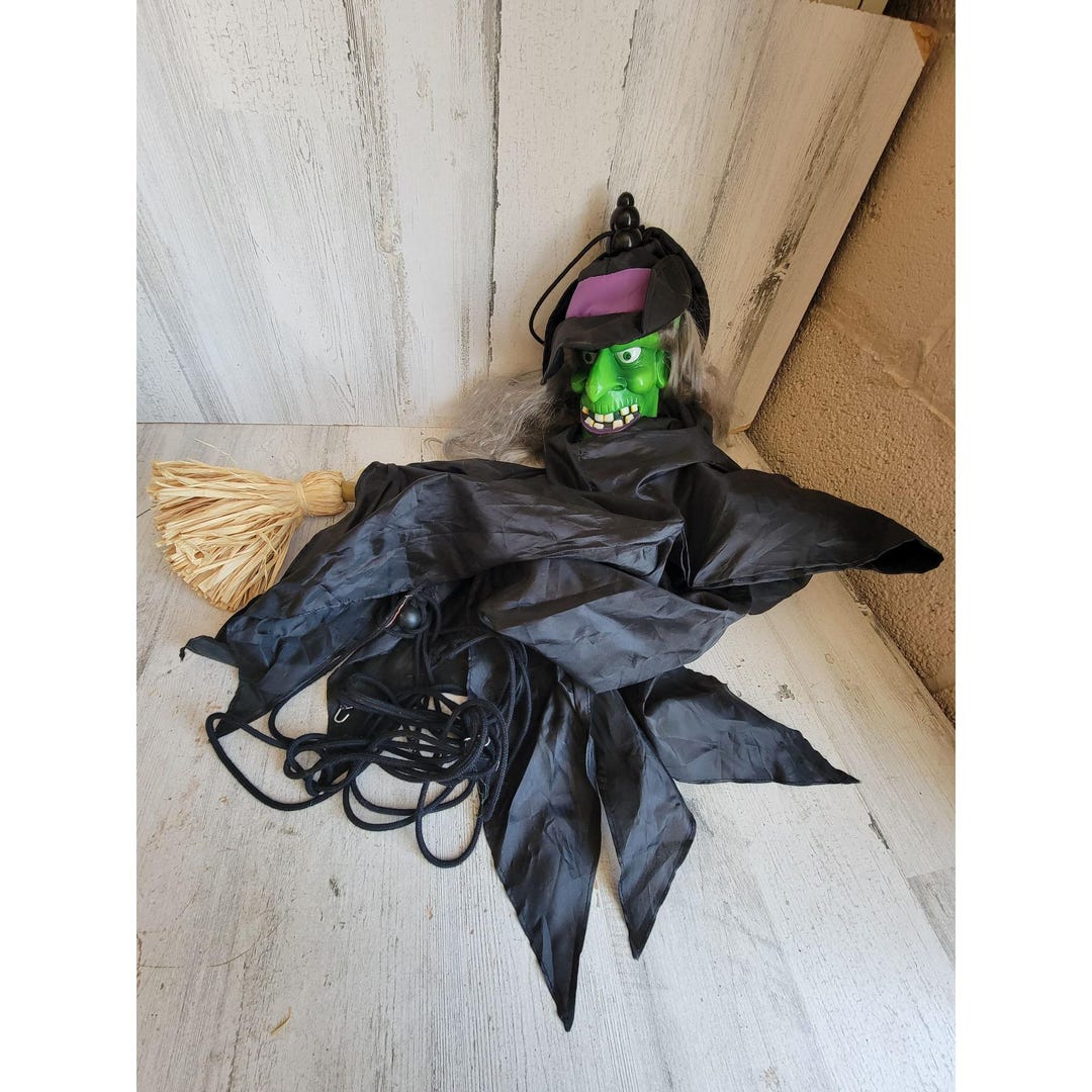 Vintage Scary AS IS Hanging Witch Broom Halloween Prop Decor - Etsy