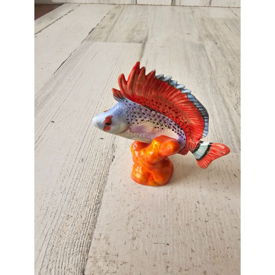 Franklin Mint Orange Fish Jewels Sea Tropical Coral Figurine Statue ...