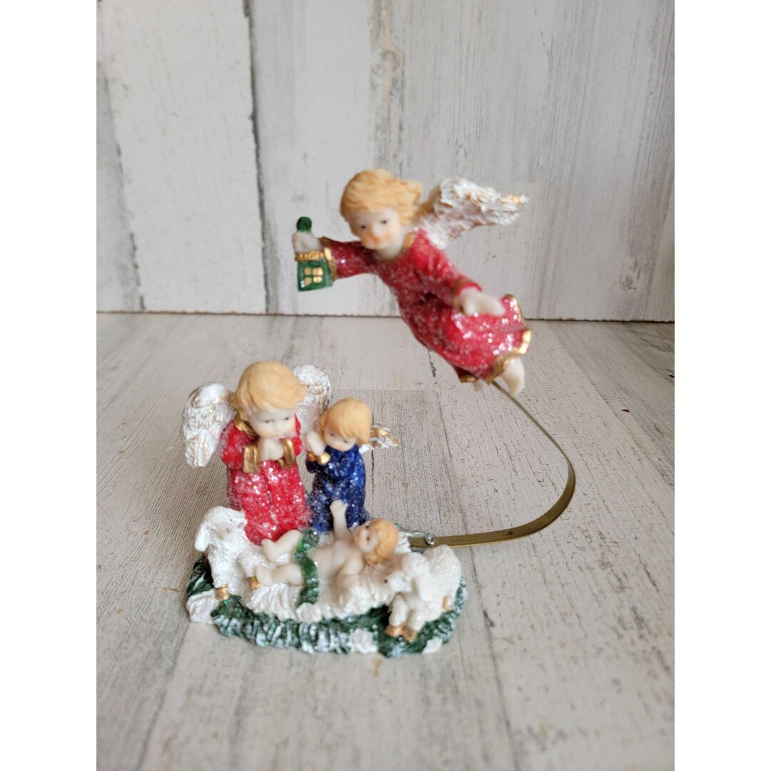 Glitter Baby Jesus Angel Visiting Home Decor Vintage Religious - Etsy