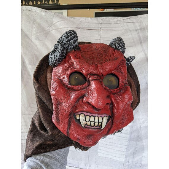 Holographic Devil Face Mask Halloween Red Static Prop | Etsy
