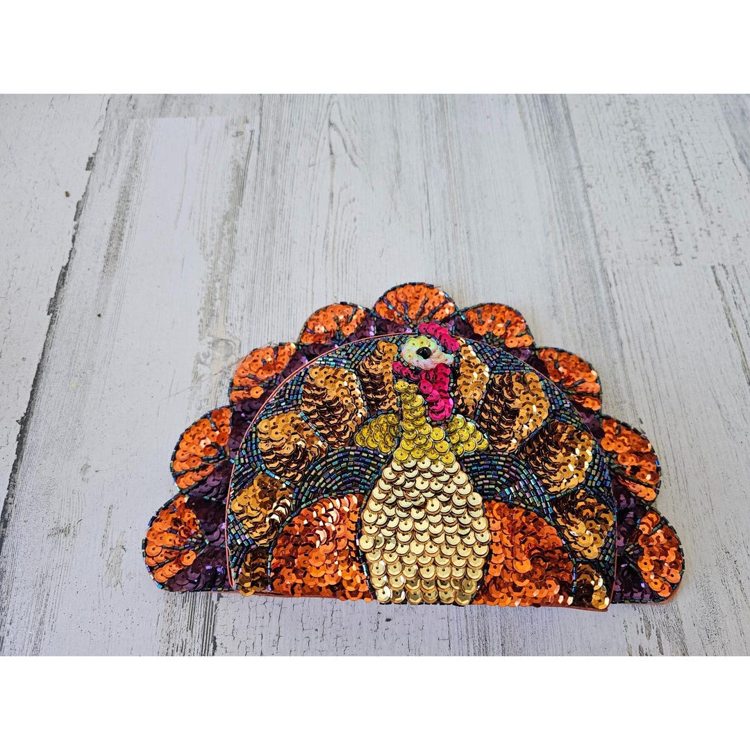 Katherine's Collection Turkey Thanksgiving Sequined Box Decor Unique - Etsy