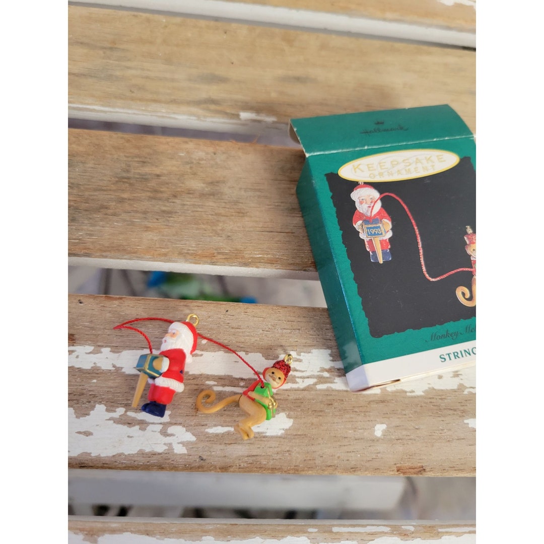 Hallmark Monkey Melody Stringer Mini Ornament 1993 Xmas Holiday Tree - Etsy