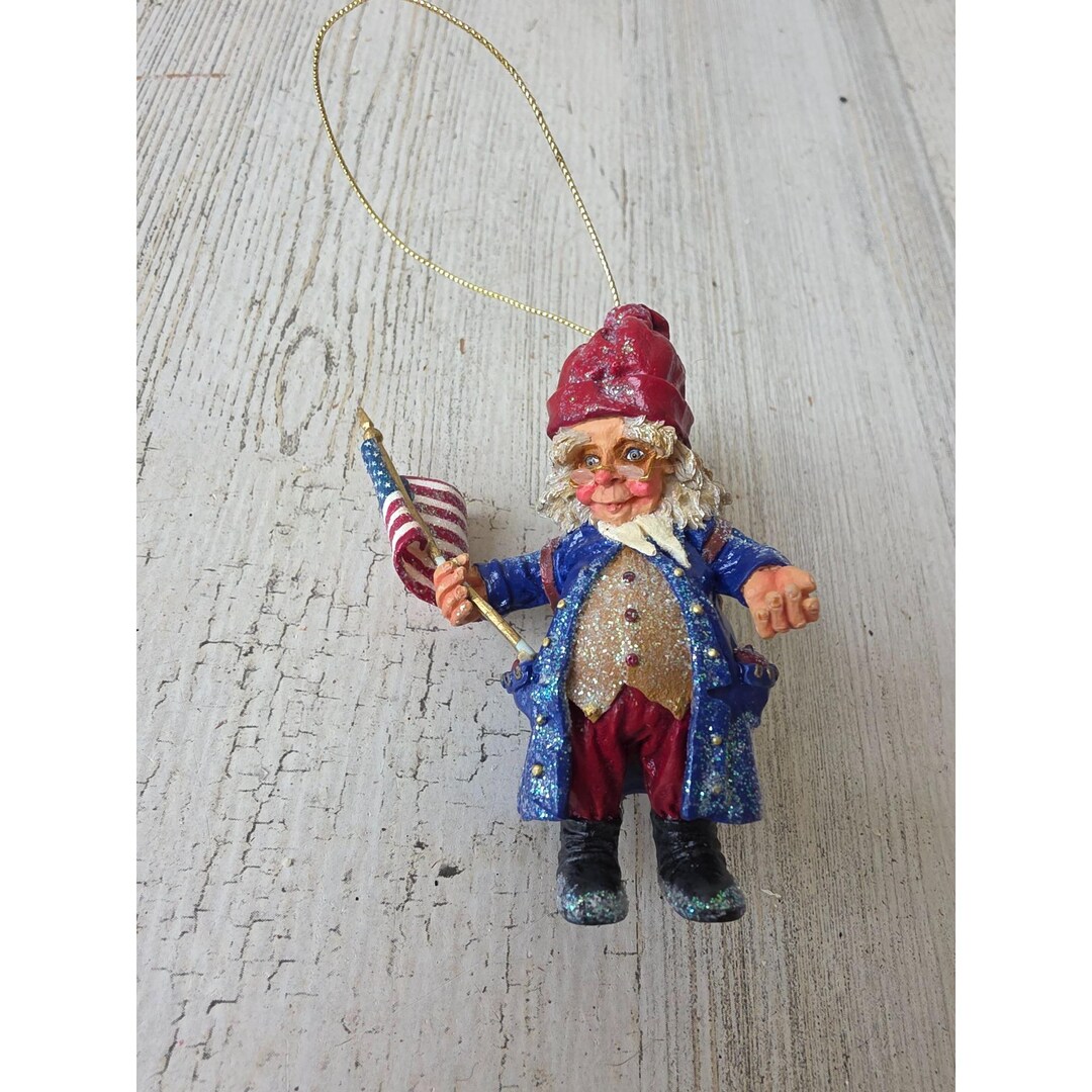 D Henderson Drolleries Plague Elf Ornament Sparkle Glitter 4th of July ...