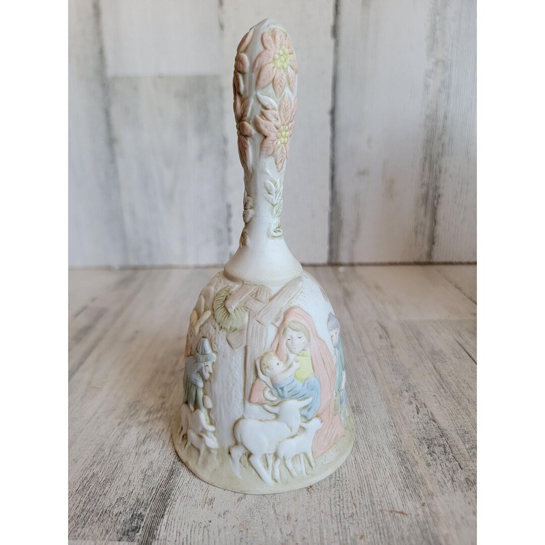 Lefton Bell Nativity Scene Mother Mary Jesus Handle Xmas Home Decor - Etsy