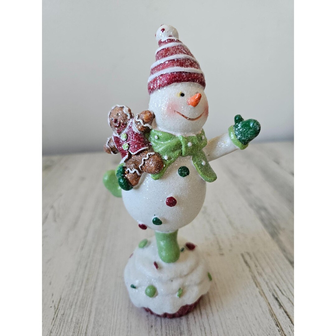 Mark Roberts Snowman Gingerbread RARE Cupcake Xmas Glitter Sparkle ...