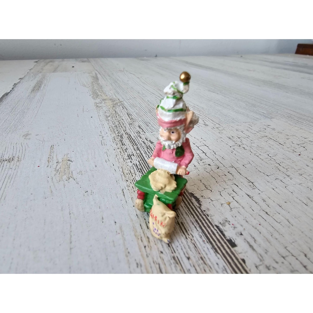 Enesco Elf Baker North Pole Village Mini Pewter Figurine Vintage ...