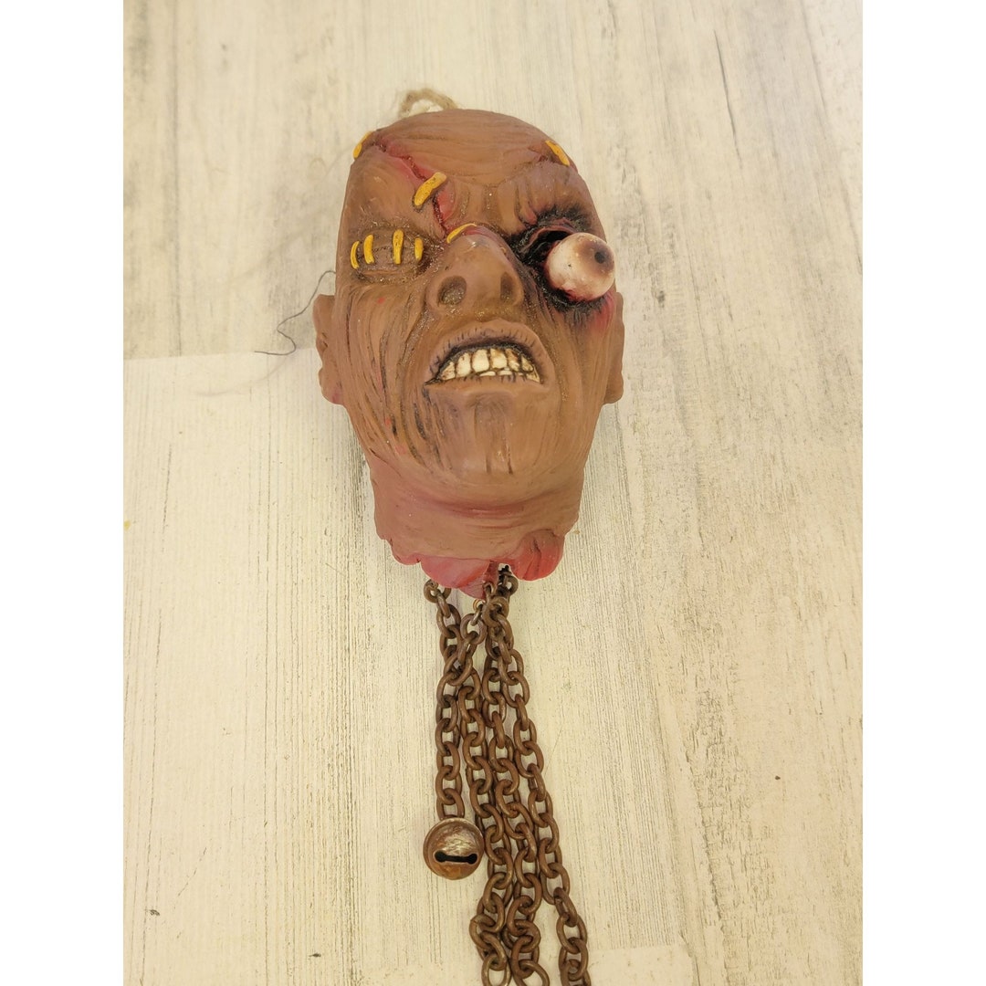 Halloween Voodoo Head AS IS Chain Eyeball Scary Prop Decor Bell Hang - Etsy