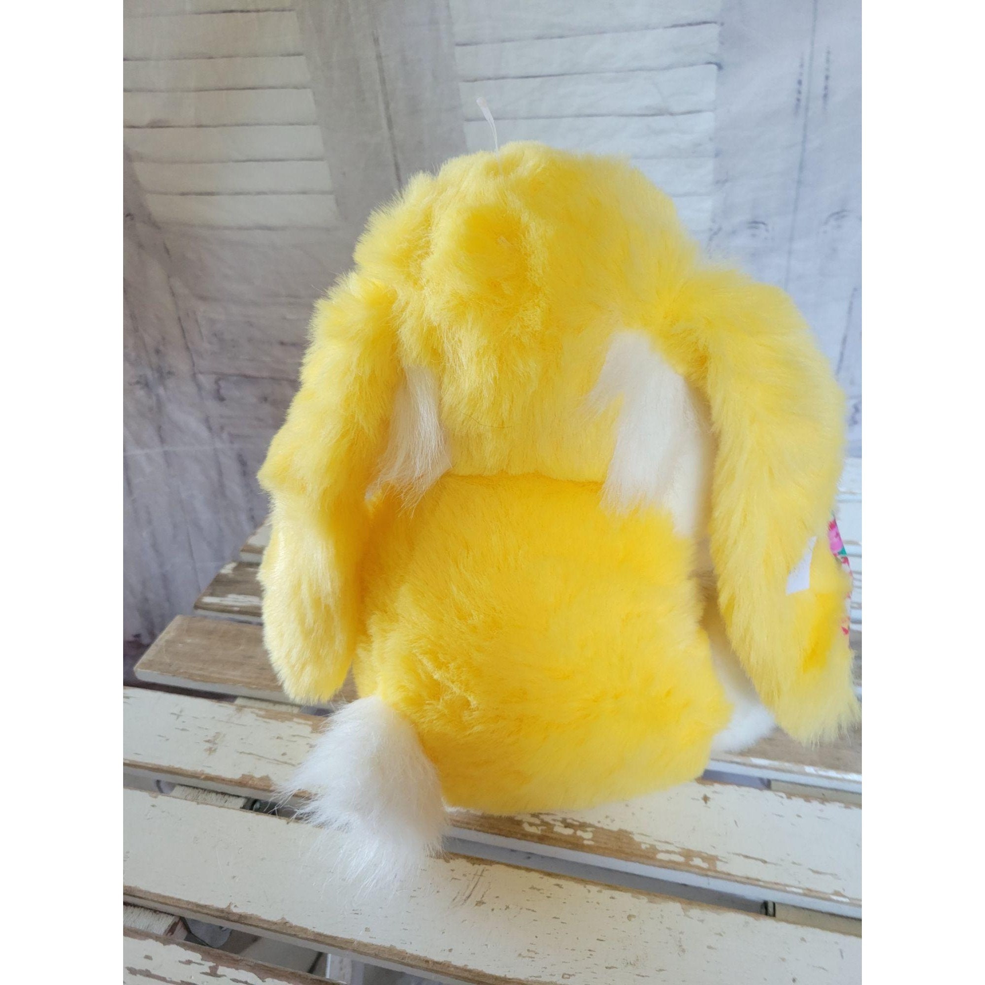 Lemonwood plush Easter bunny yellow rabbit decor Vintage | Etsy