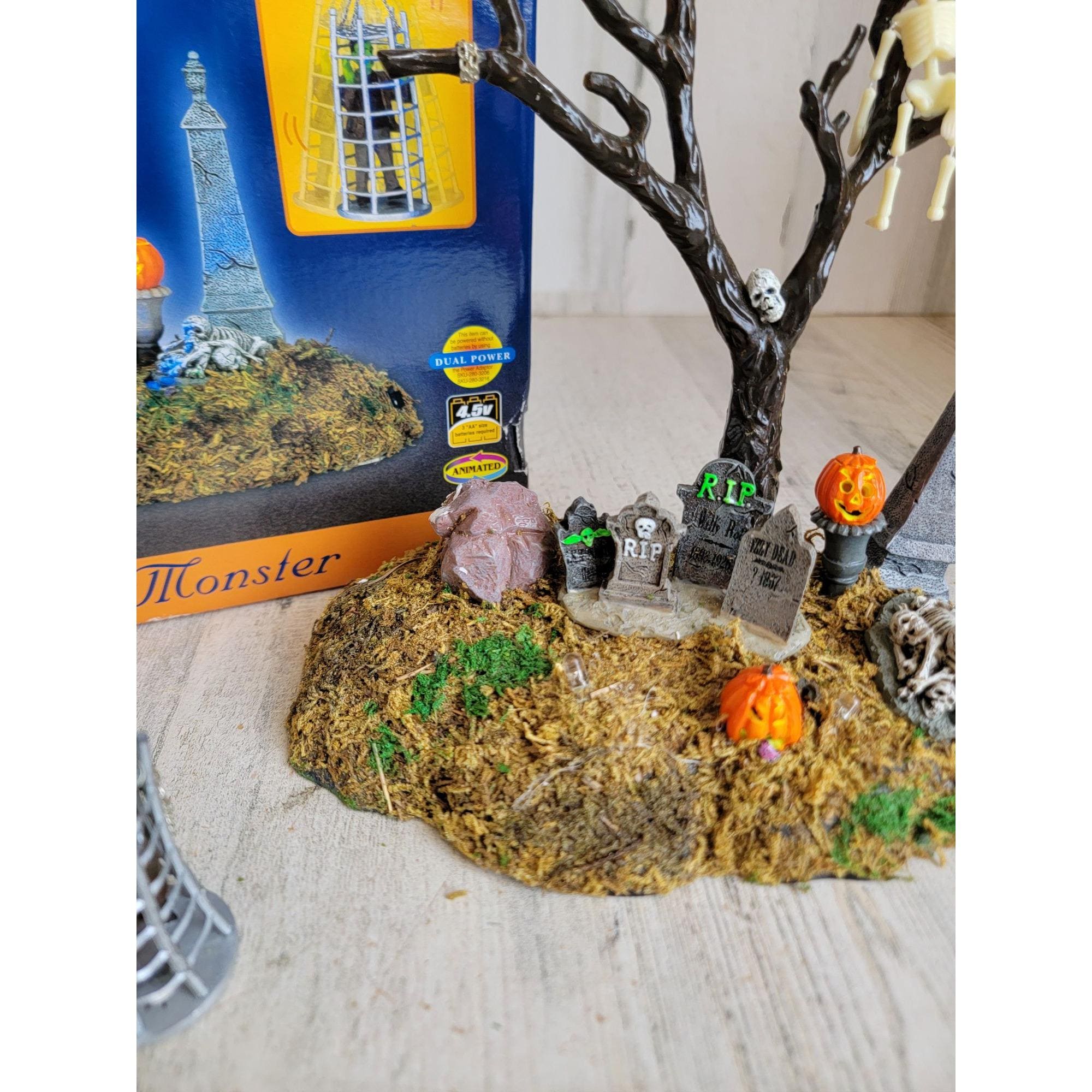 Lemax Animated AS IS Caged Monster Spooky Town Village Accessories ...