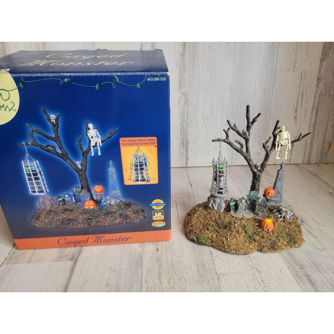 Lemax Caged Monster Spooky Hollow Village Halloween Animated - Etsy