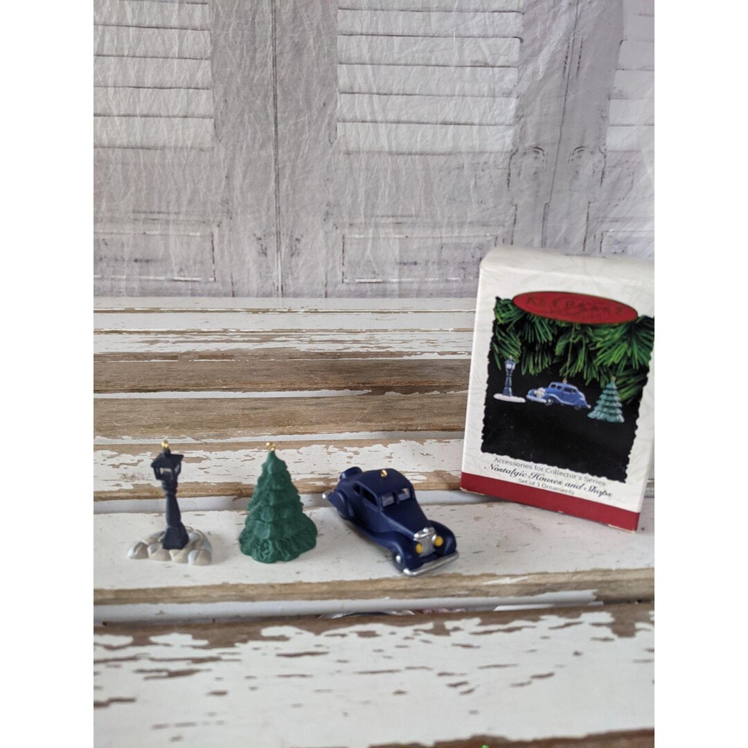 Hallmark Nostalgic Houses and Shops Car Set of 3 1995 Ornament Xmas ...