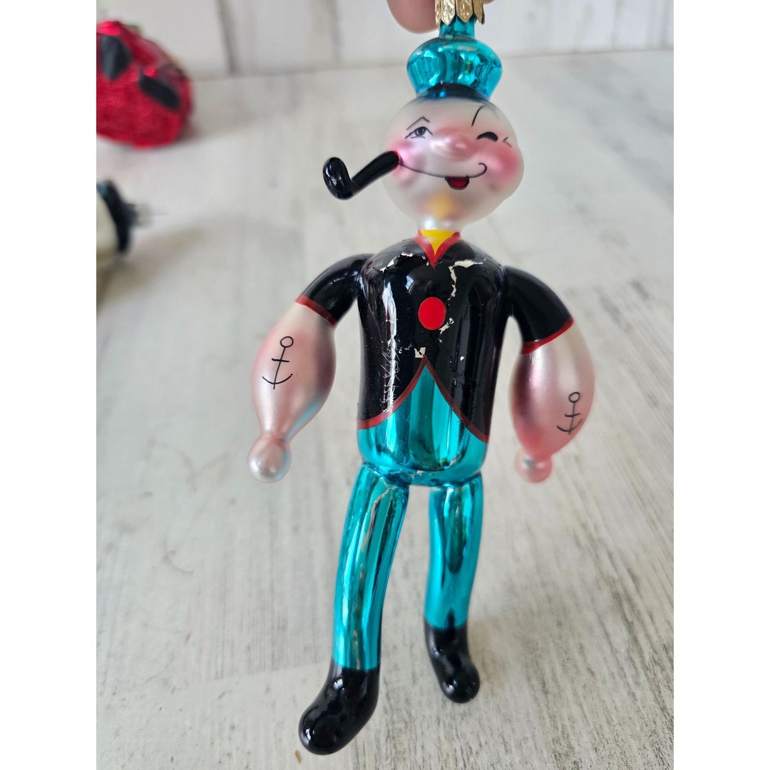 Radko Italian Popeye AS IS Strong to the Finish Ornament Glass Vintage ...