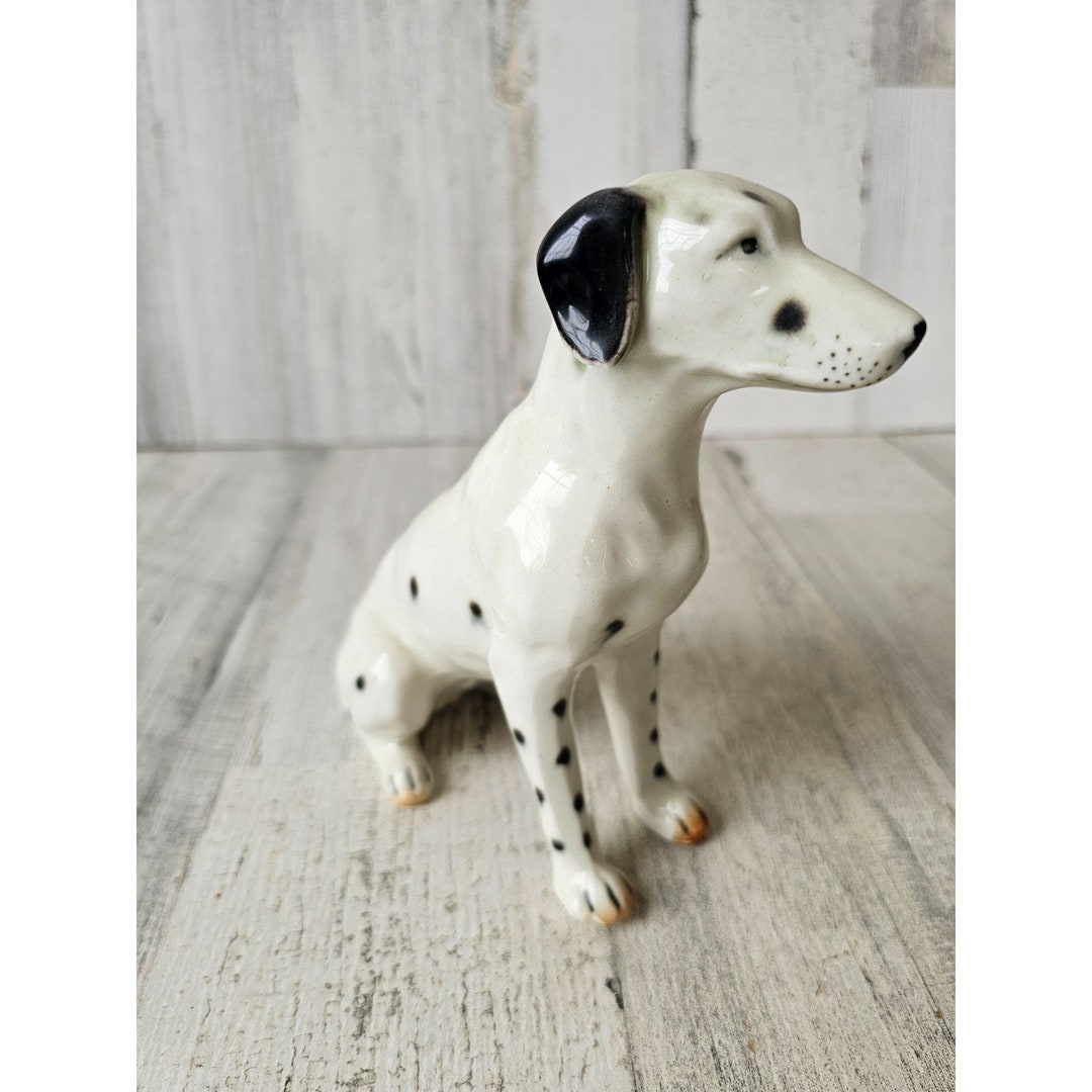 Vintage Dalmatian Porcelain Dog Puppy Japan Figurine Sitting Statue - Etsy