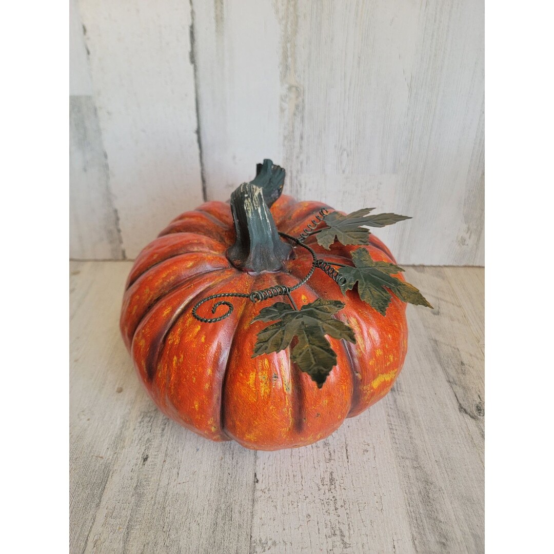 Orange Pumpkin Fall Harvest Prop Decor Halloween Leaf - Etsy