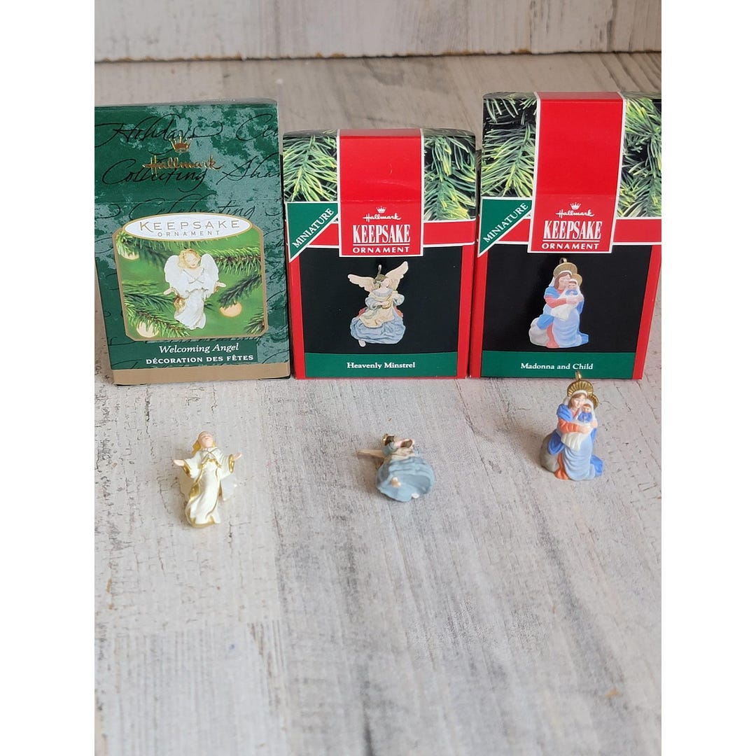 Hallmark Heavenly Angel Madonna Trial Variety Ornament Miniature Xmas ...
