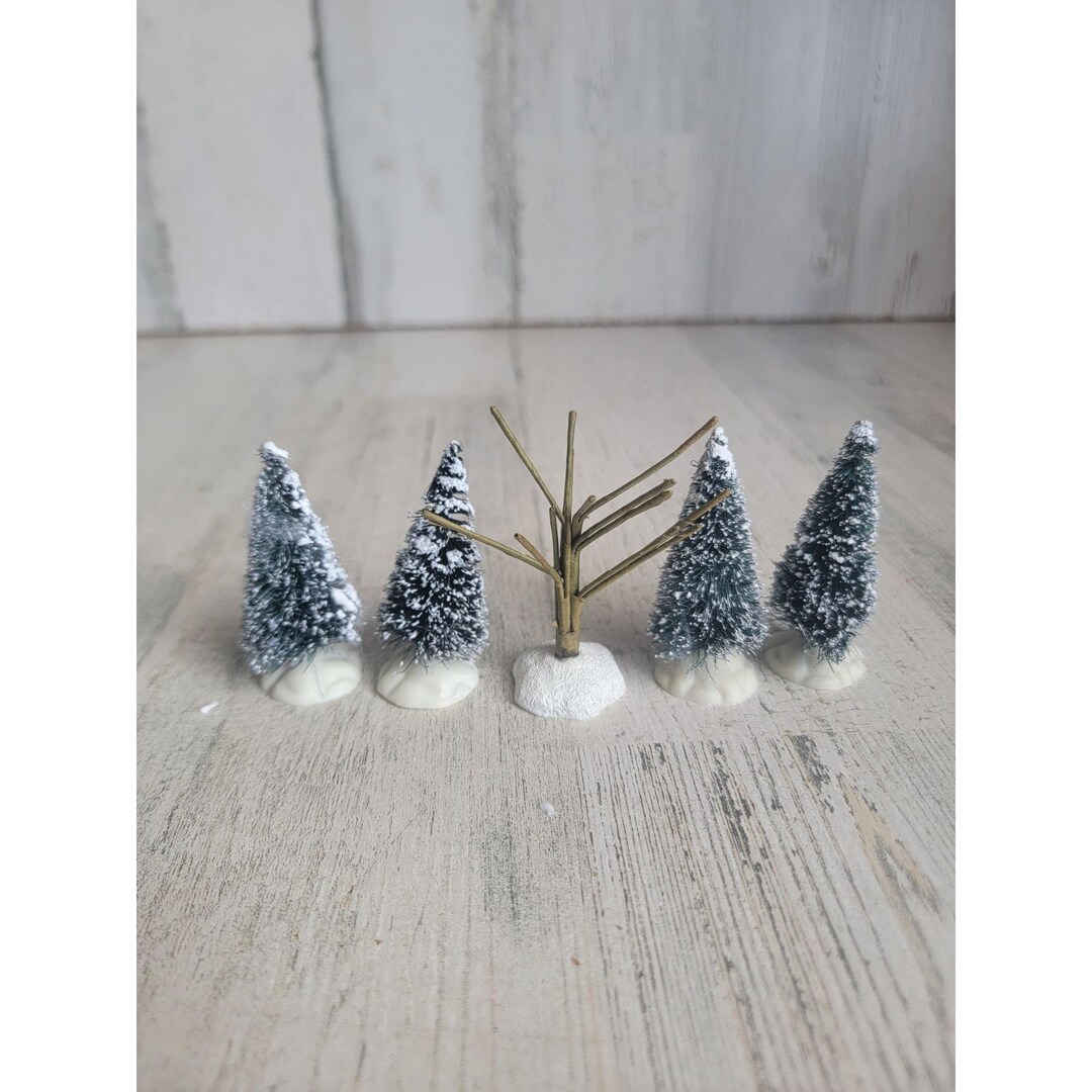 Lemax Mini Snow Bristle Tree Bare Branch Set Village Accessory Xmas - Etsy