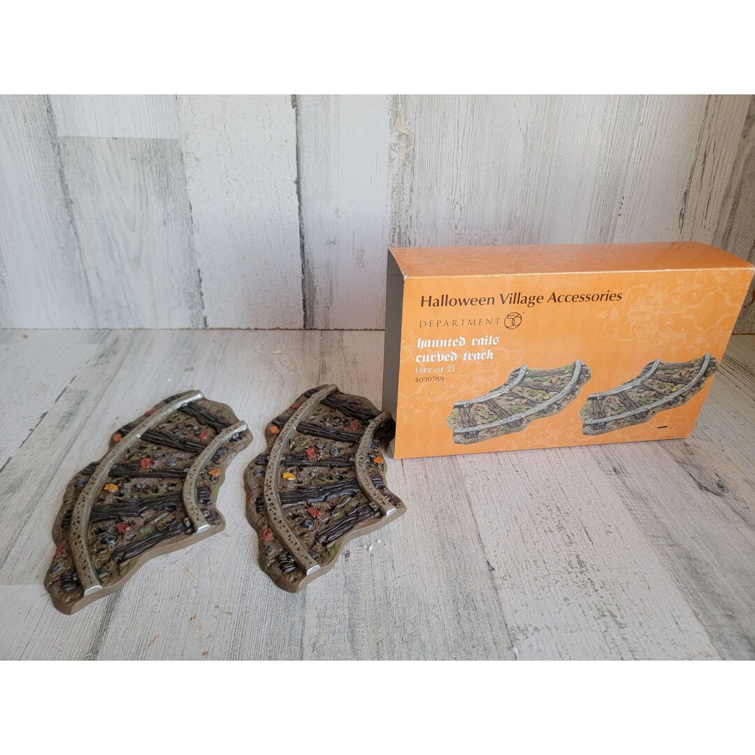 Dept 56 4030789 Haunted Rails Curved Track Halloween Village Accessory ...