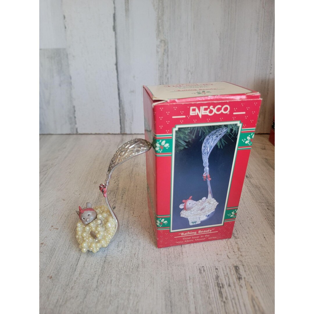 VINTAGE Enesco BATHING BEAUTY Treasury Christmas Ornament Miss Merry ...