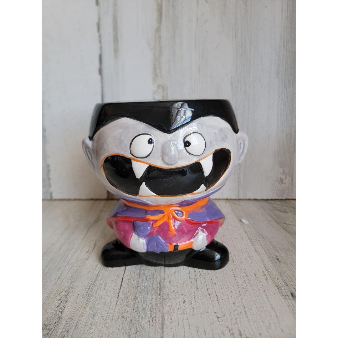 Vintage Ceramic Dracula Vampire Head Candy Bowl Halloween Home Decor - Etsy