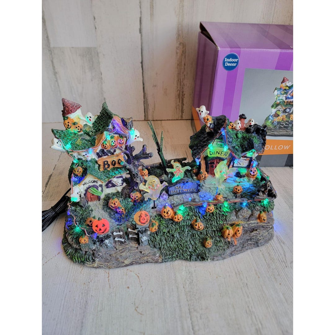 Spooky Hollow Haunted House Diner Animated Halloween Decor Village - Etsy